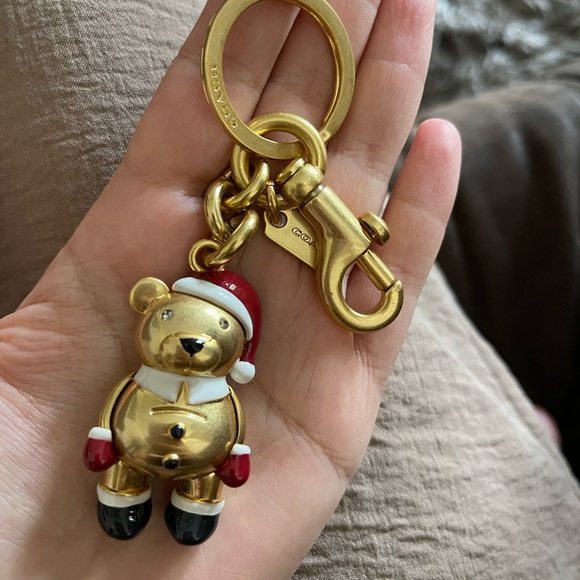 Coach | Accessories | Coach Santa Teddy Bear Keychain Metal 3d Holiday ...